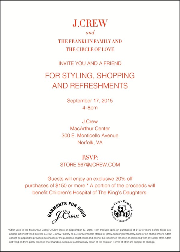 J. Crew Shopping Night | The King's Daughters
