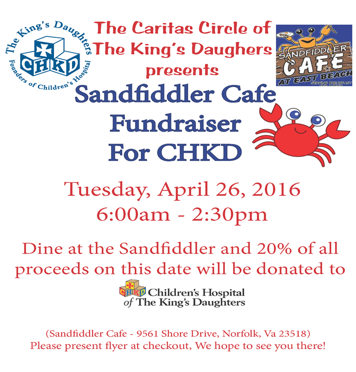 Sandfiddler Cafe Fundraiser | The King's Daughters