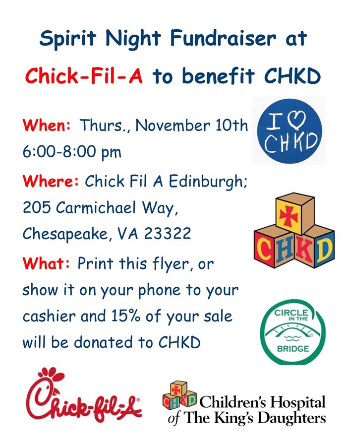 Spirit Night at Chik Fil A | The King's Daughters